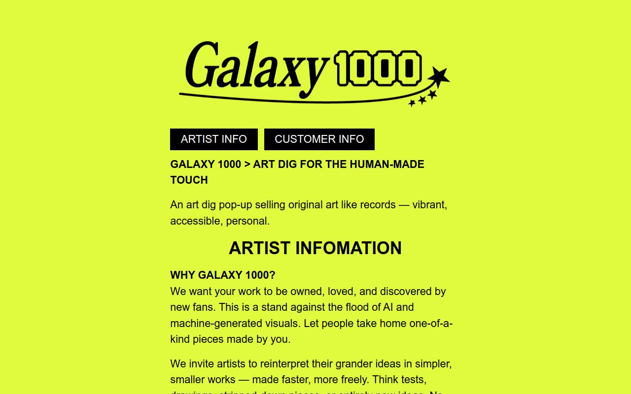 Galaxy 1000 Artist page